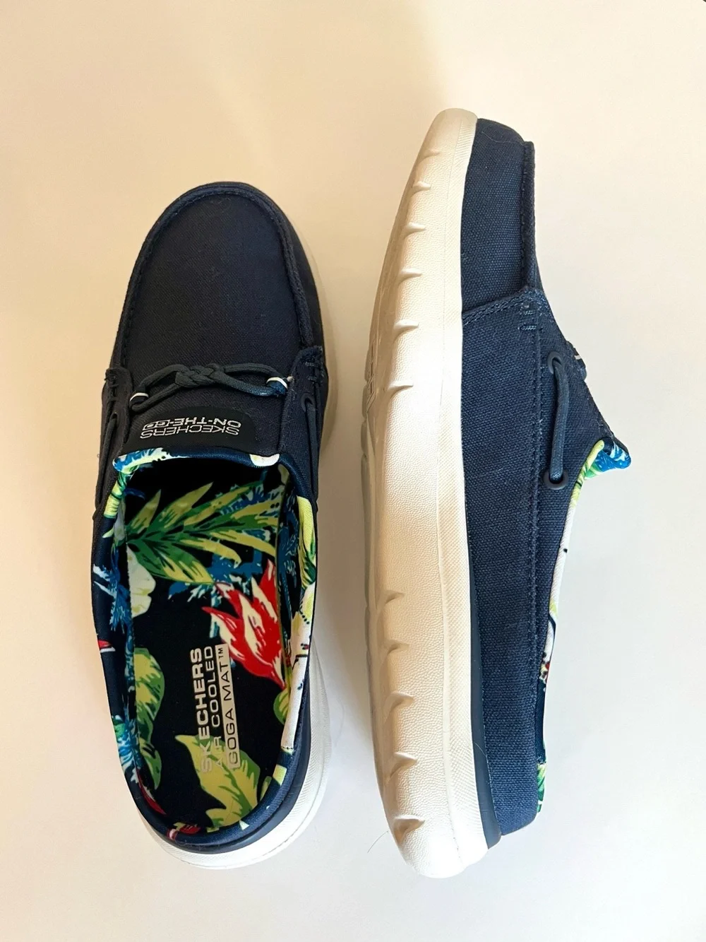 Skechers | Shoes | Skechers Onthego Aircooled Goga Mat Navy Blue Slipon ...